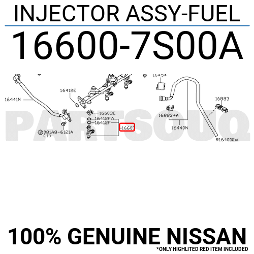 166007S00A Genuine Nissan INJECTOR ASSY-FUEL 16600-7S00A | eBay