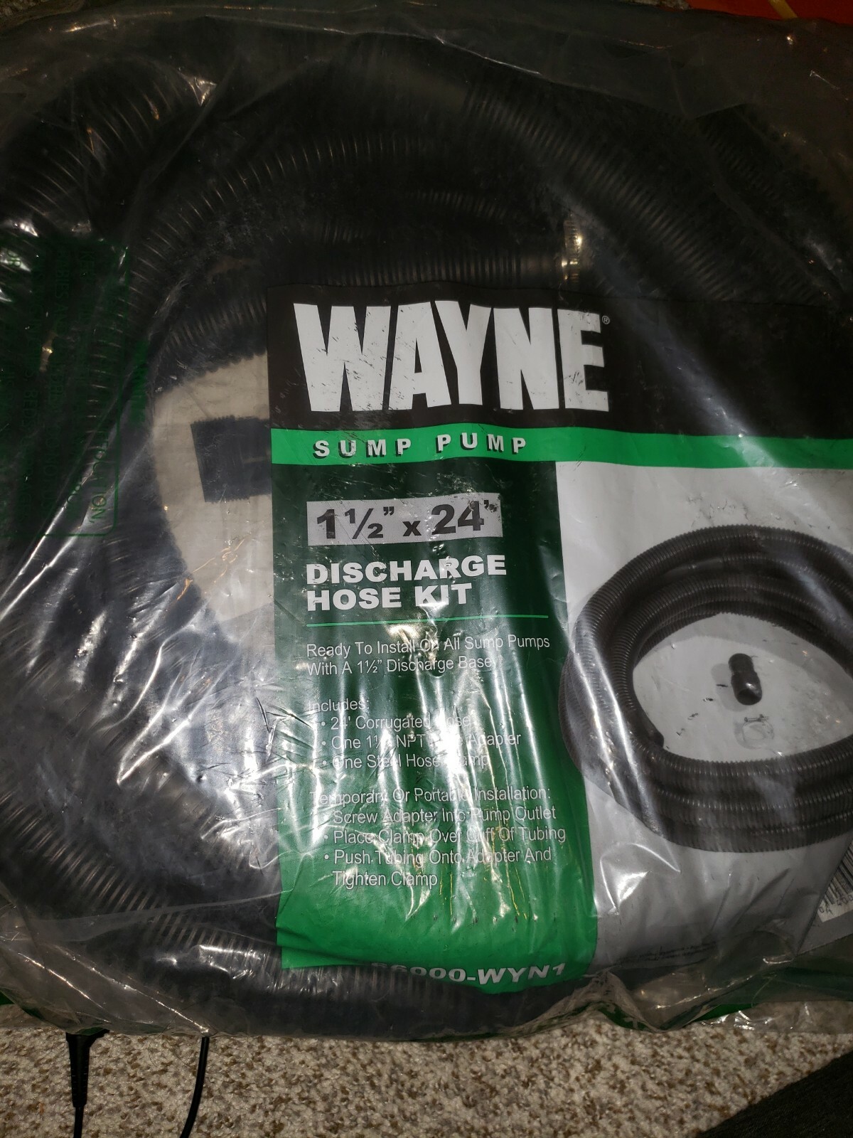 Wayne Sump Pump Discharge Hose Kit 1-1/2 inch x 21.5 66000-WYN1 | eBay