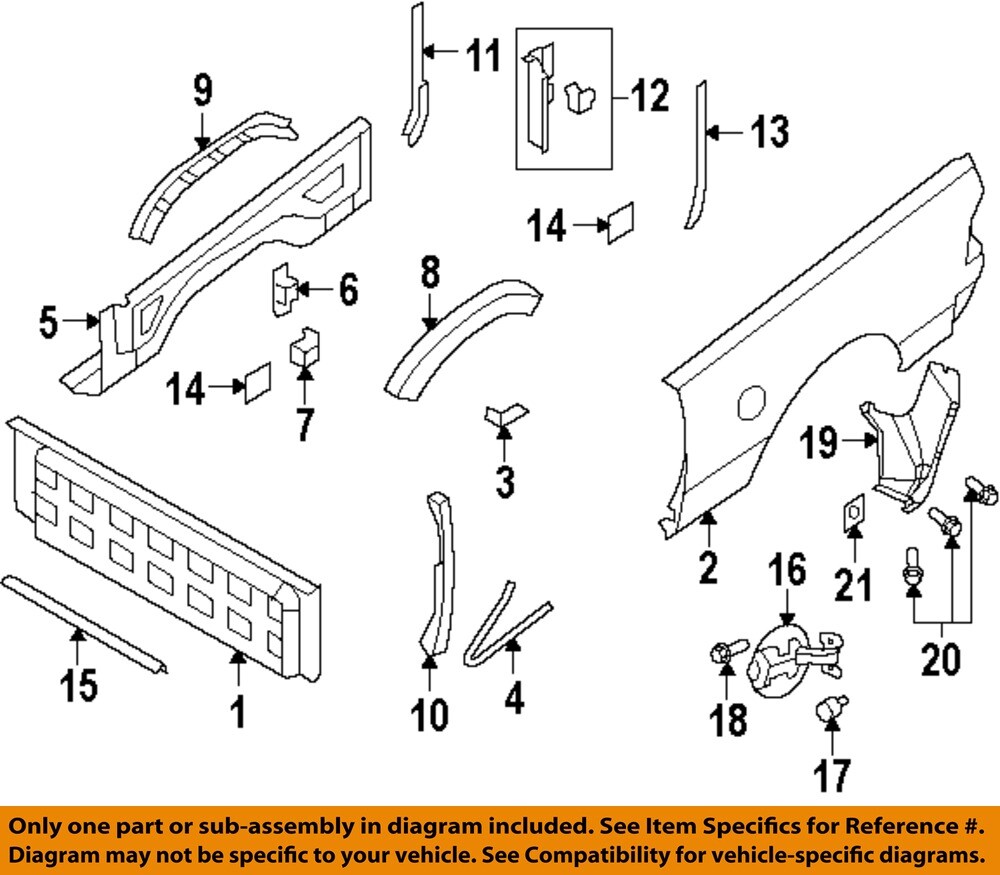 CHRYSLER OEM Rear Fender Panel-Bed-Fuel Door Gas Cap Hatch Bumper ...