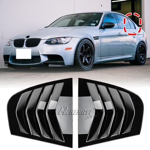 Gloss Black Rear Window Louver Shutter Cover For BMW E90 3-Series Sedan ...