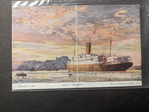 Steamer RMS ANDANIA, Cunard Line Naval Cover 1926 Postcard Brooklyn, NY ...