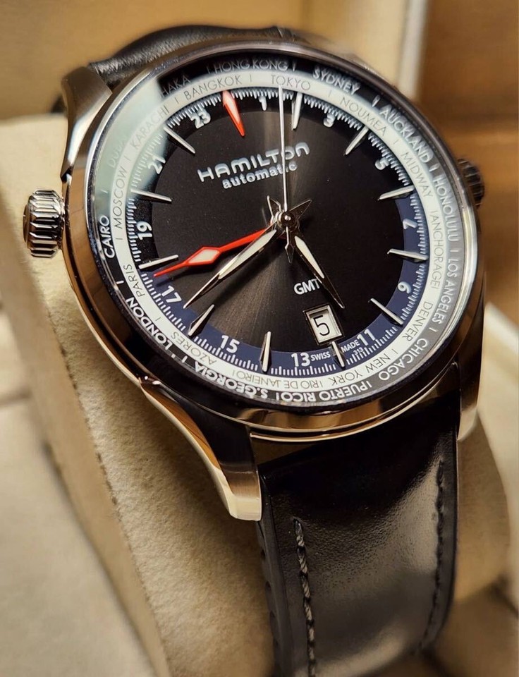 Hamilton Jazzmaster GMT Watch 42mm Automatic Khaki Rare Vintage Japan ...
