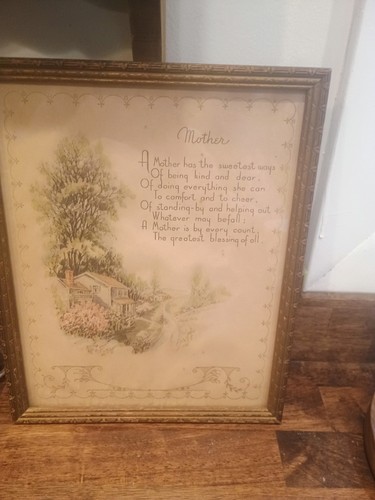 Vintage Framed Mother's Poem | eBay