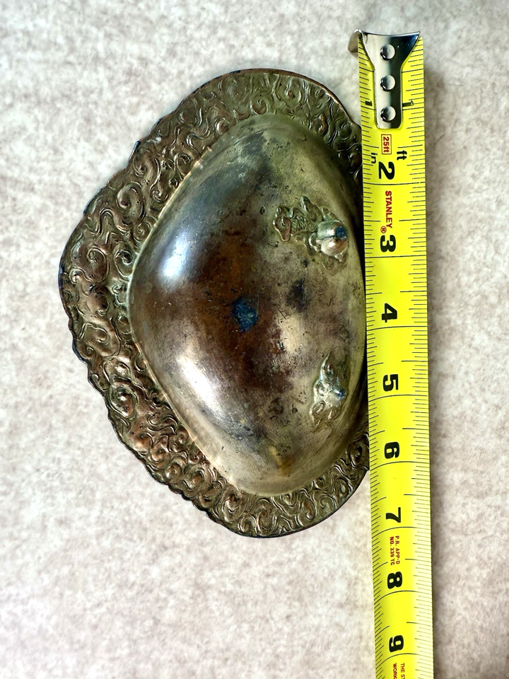 Antique Pair of Japanese Momo Serving Dish Bronzed Metal Shell Shaped ...