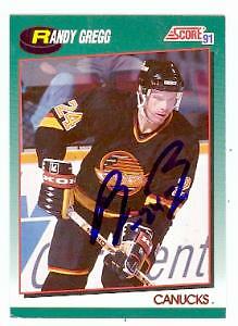 Randy Gregg autographed Hockey Card (Vancouver Canucks) 1991 Score #48T ...