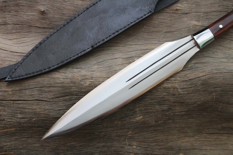 Custom Handmade Full Tang 14" Long Blade Viking Spear Hunting Spear 28 ...