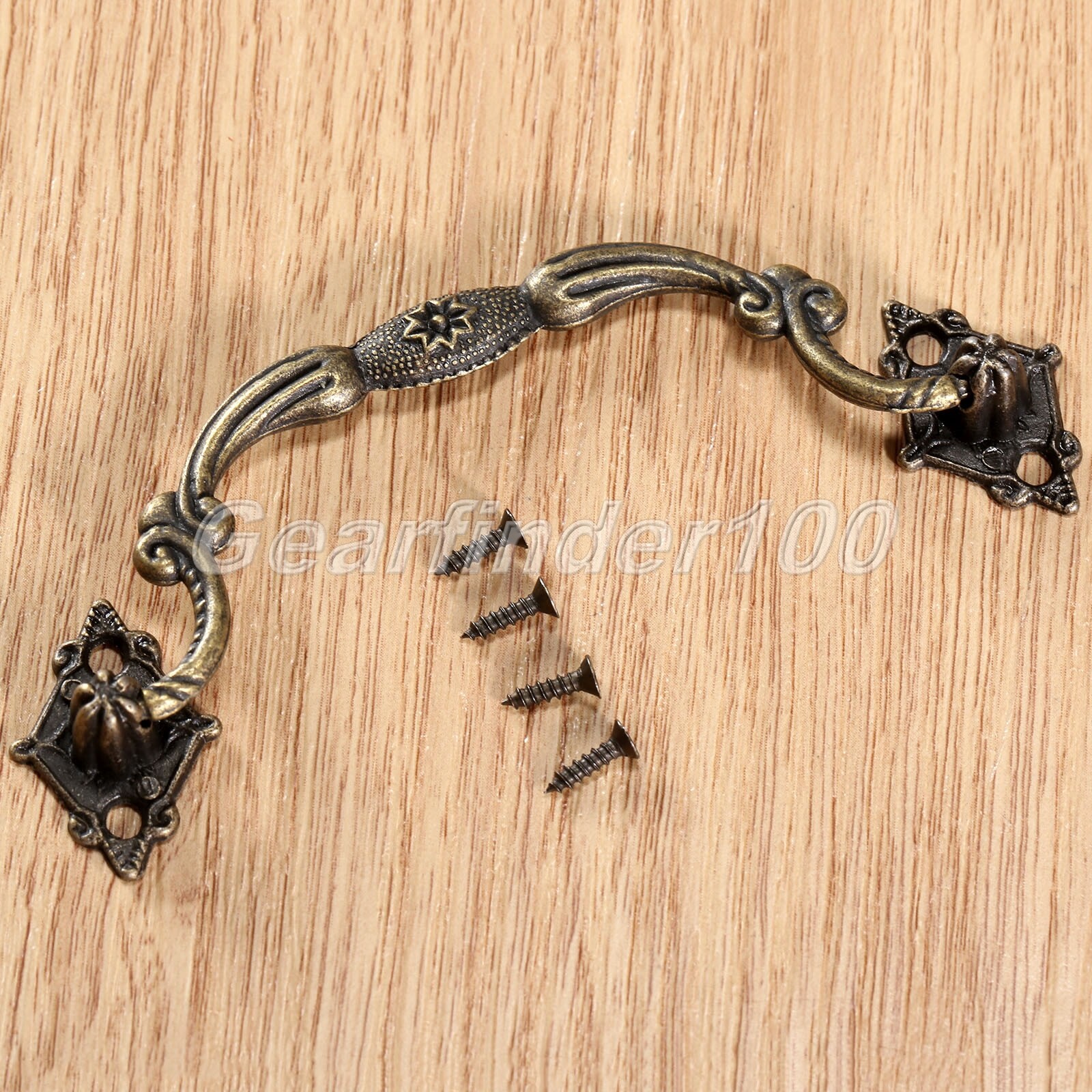 HQ Antique Brass Cabinet Box Pull Handle Cupboard Drawer Desk Dresser ...