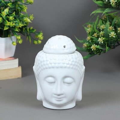 White Ceramic Buddha Head Fragrance Oil Warmer Lamp 5.5 Inc Fragrance Diffusers | eBay