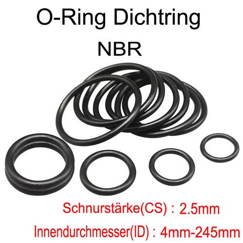 O-Ringe Dichtringe Dichtungsringe Ø4mm-245mm/Schnurstärke 2.5mm NBR 70 ...