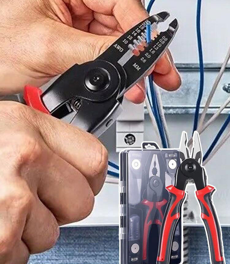 5-PCS Plier Tool Set, 5 in 1 Versatile Tool Kit, with Linesman Plier ...