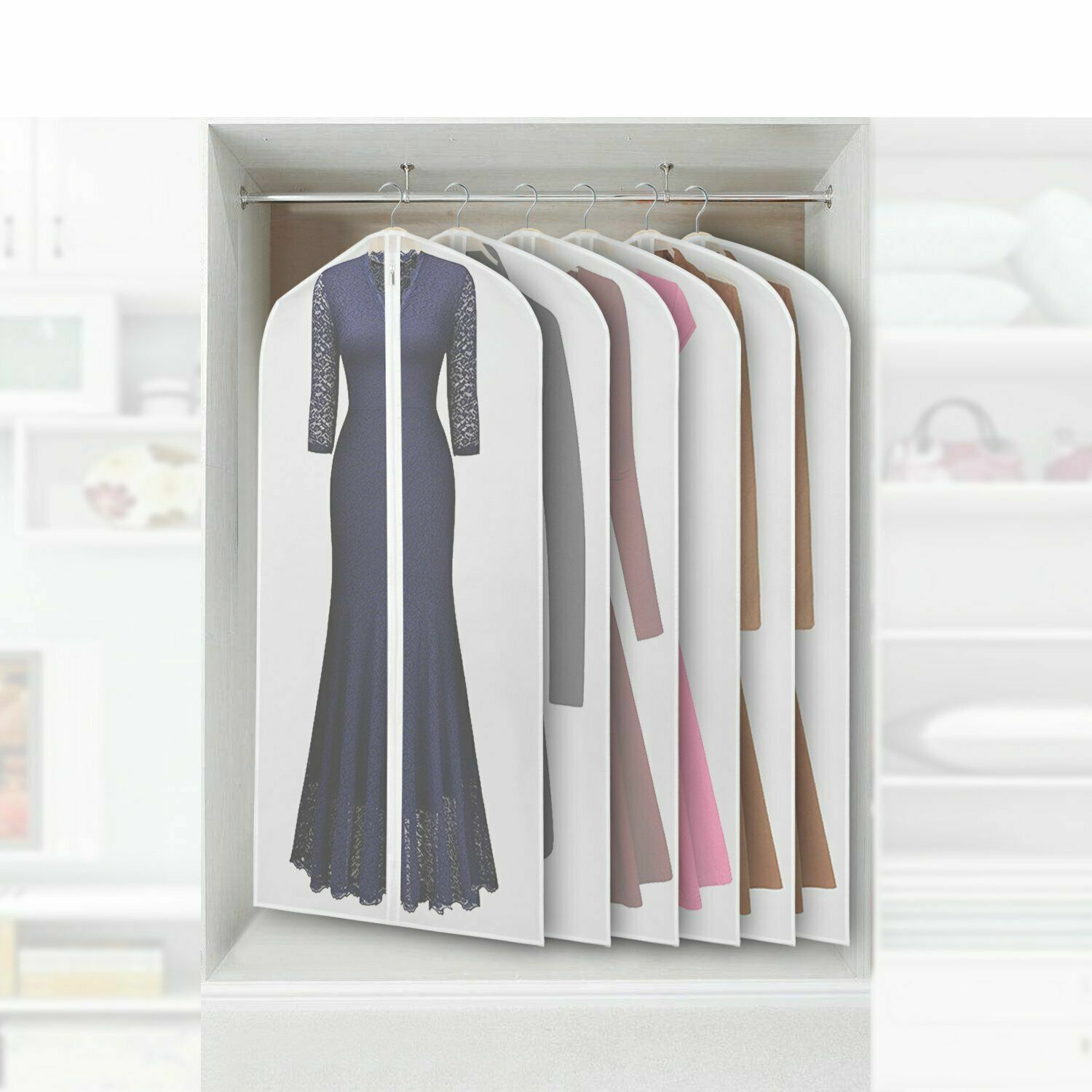 6X Dustproof Storage Bag Garment Dress Cover Suit Clothes Jacket Coat ...