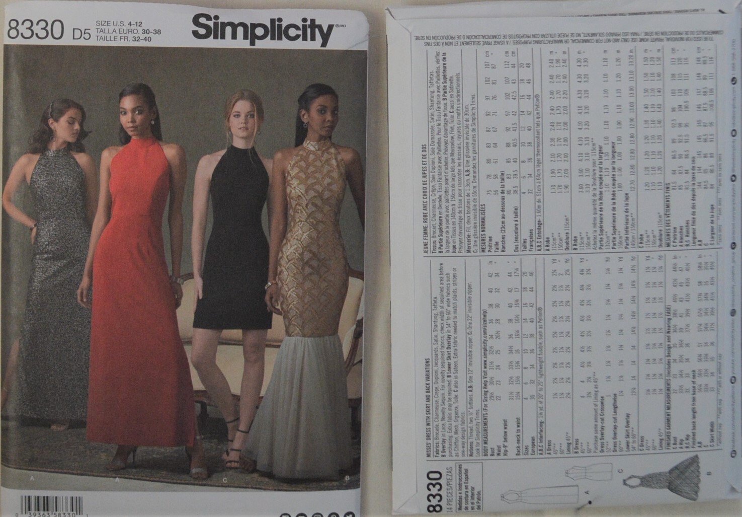 Simplicity Sewing Pattern 8330 P5 Misses Special Occasion Dress Uncut ...