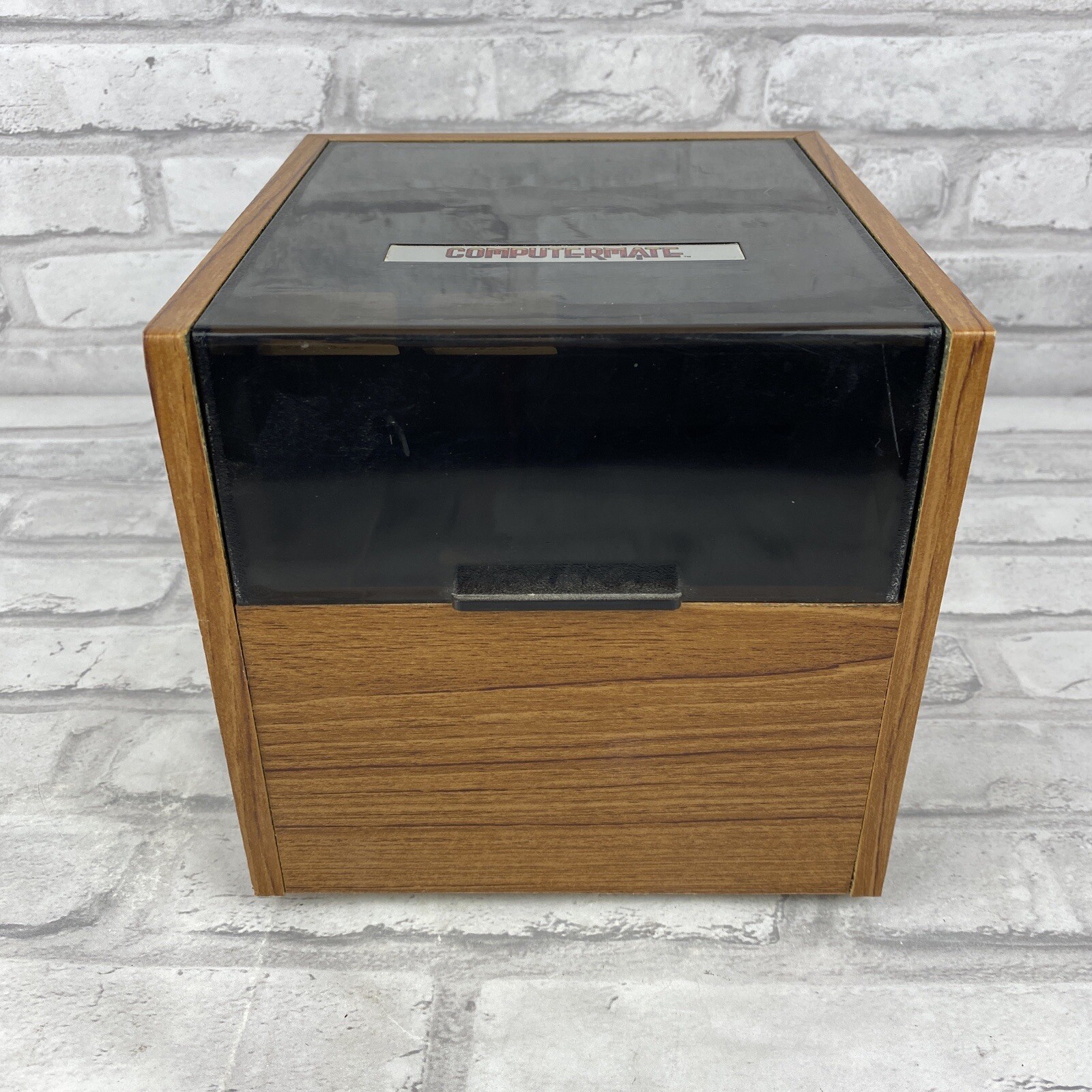 COMPUTERMATE 5.25 Floppy Disc Holder Computer Storage Wood Grain Brown ...