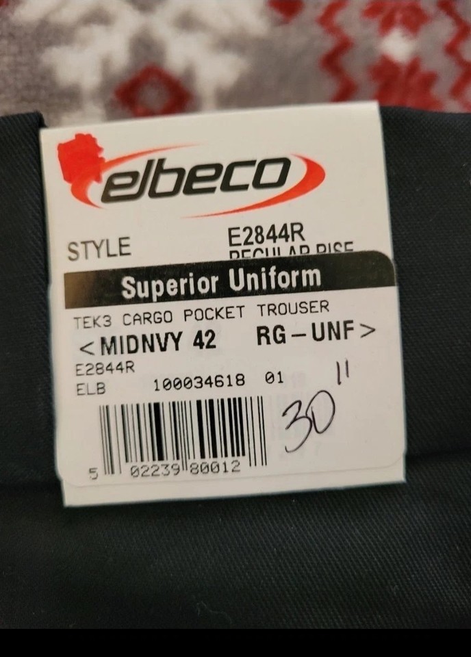 Elbeco TEK3 Mens Size 42 X 30 Inseam Midnight Navy Uniform Cargo Pants ...