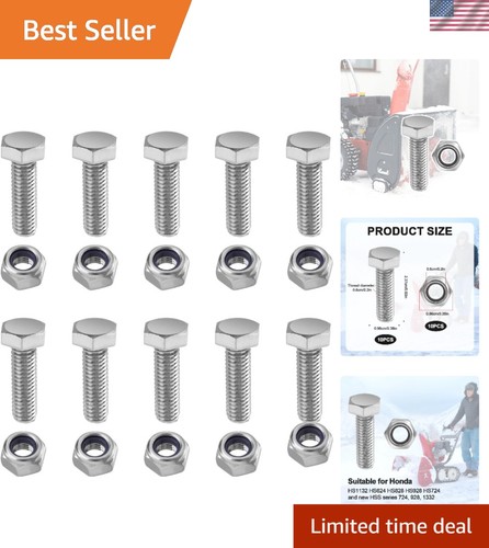 Compact Auger Shear Pin Set - 10 Stainless Steel Bolts & Nuts for ...