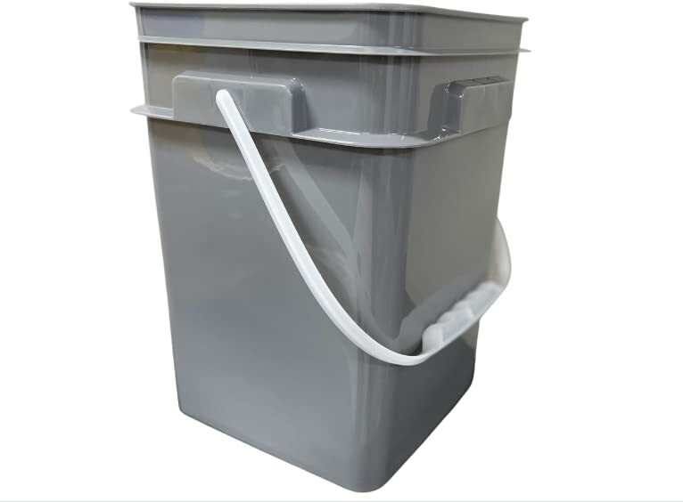 4 Gallon Square Food Grade Bucket Pail with Plastic Handles and Lids ...