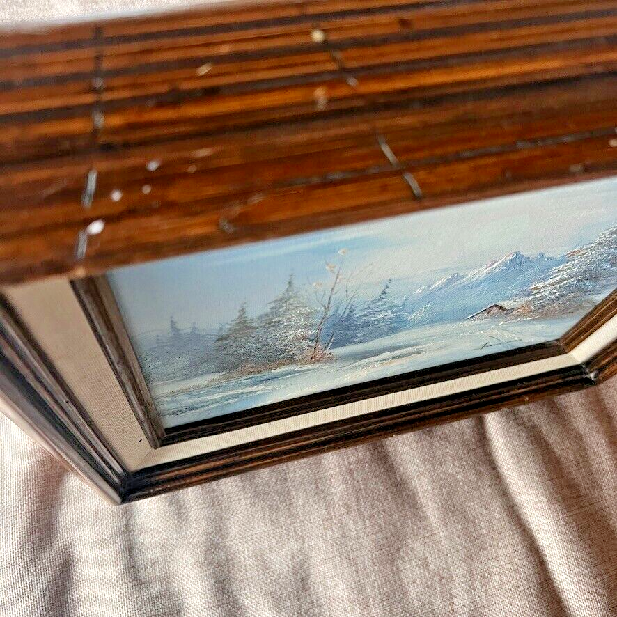 Signed Original Jamison Oil Painting Signed Winter Landscape Framed 12 ...