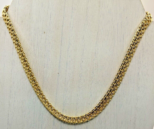 Veronese 18K Clad 925 Sterling 9mm Wide Chain Necklace 18" Long 30g | eBay