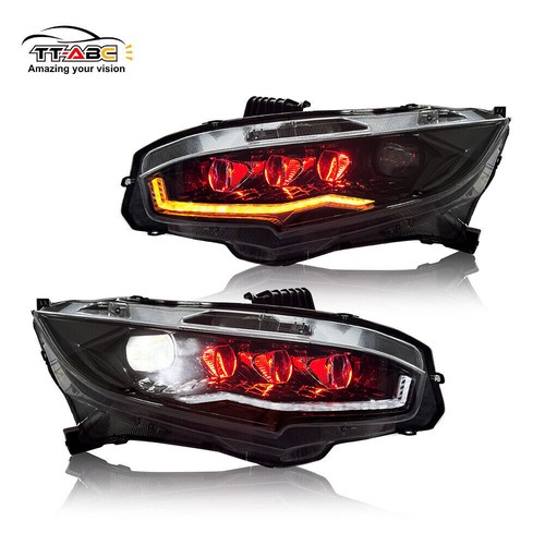 RGB LED Headlights For Honda Civic 2016-2021 FK7 FK8 Type R Head Lamp ...