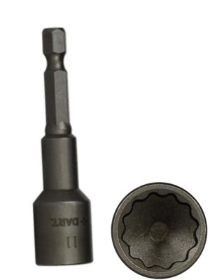 11mm Bi-Hex Tek Screw Driver Cladding & Roofing Bit Adaptor Runner ...