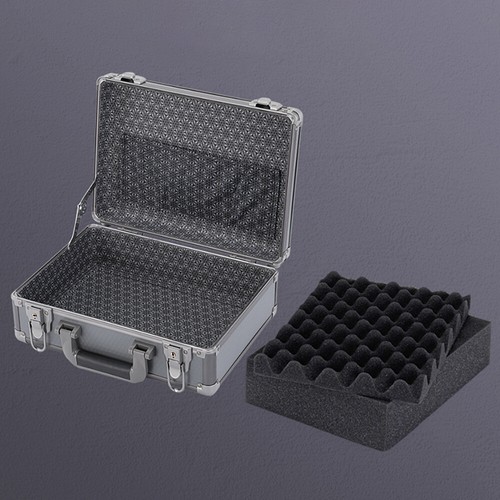 Gray Aluminum Hard Case with DIY Foam Small Equipment Toolboxes Mens ...