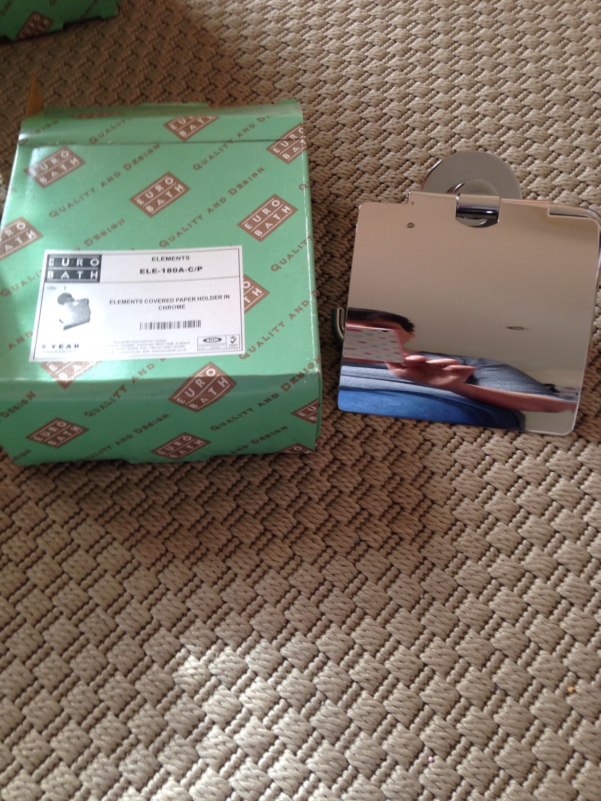 Eurobath Elements Covered Toilet Roll Holder In Chrome. ELE-180a-C/P | eBay