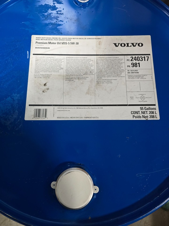 Volvo VDS-5 Engine Oil 55 Gallon Drum Sealed Chevron Delo 400 XSP FA-4 ...