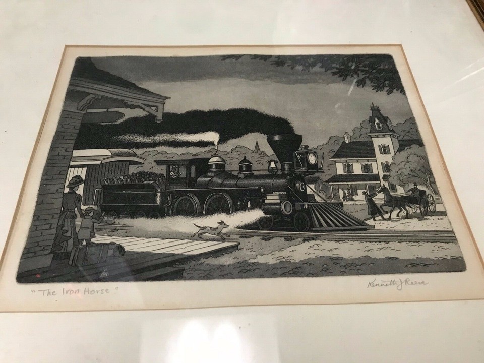 Kenneth Reeve "The Iron Horse" 8x10" Aquatint Etching. Indiana Art ...