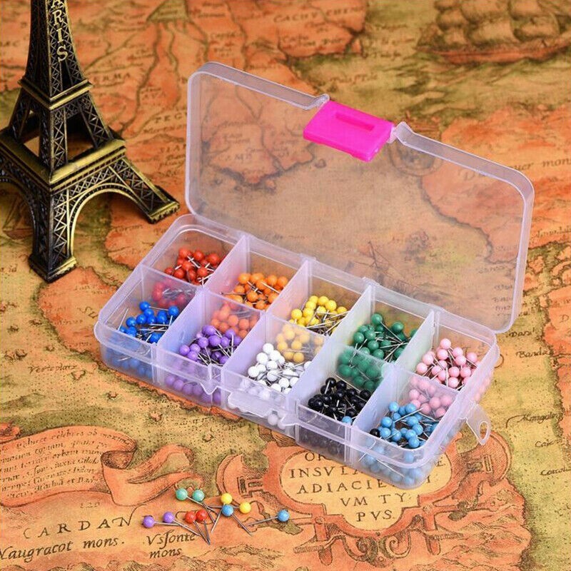 500Pcs Round Pearl Head Pins Map Tacks Board Safety Thumbtack Push Pins ...