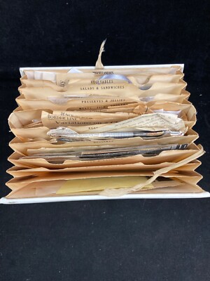 VINTAGE RECIPE FOLDER STUFFED WITH HANDWRITTEN, CLIPPED, TYPED ...