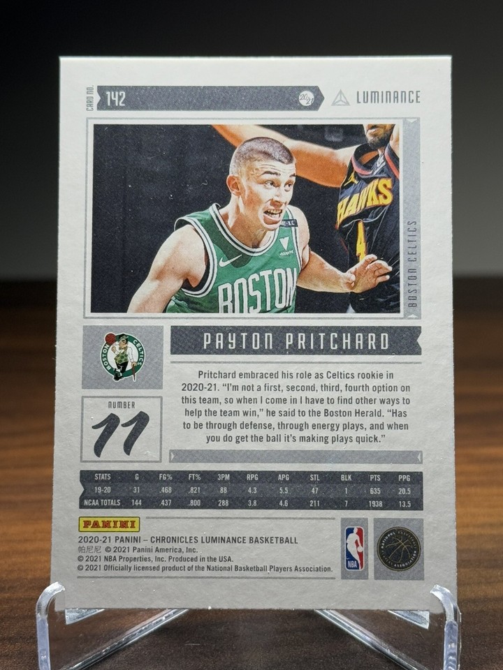 Payton Pritchard Signed Autographed 2020-21 Panini Basketball Card #142 ...