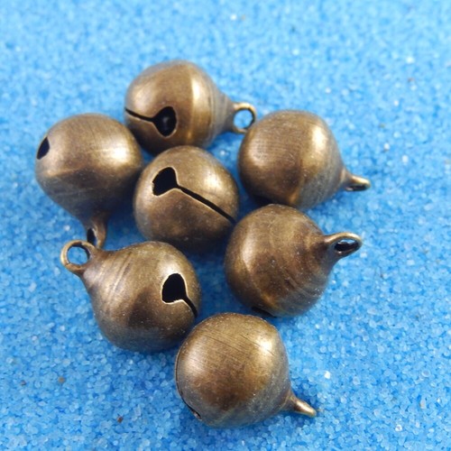 20 PCS Retro Bronze Brass Jingle Bell Charm Christmas Pendant Craft ...