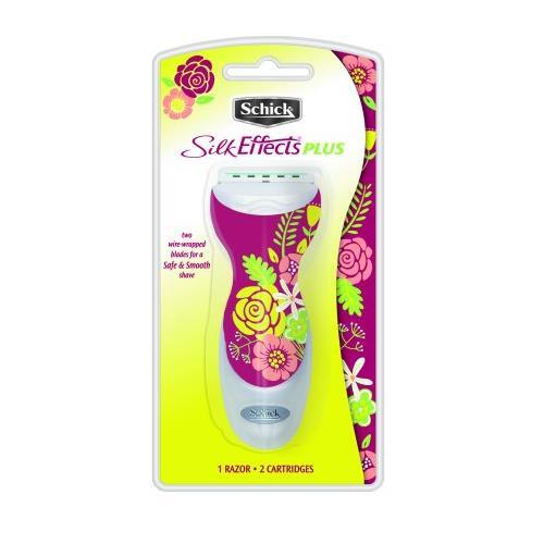 Schick Silk Effects Plus Razor and 2 Cartridges for a Soft & Smooth ...