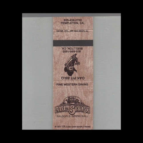Matchbook Cover AJ Spurs Templeton, GA | eBay