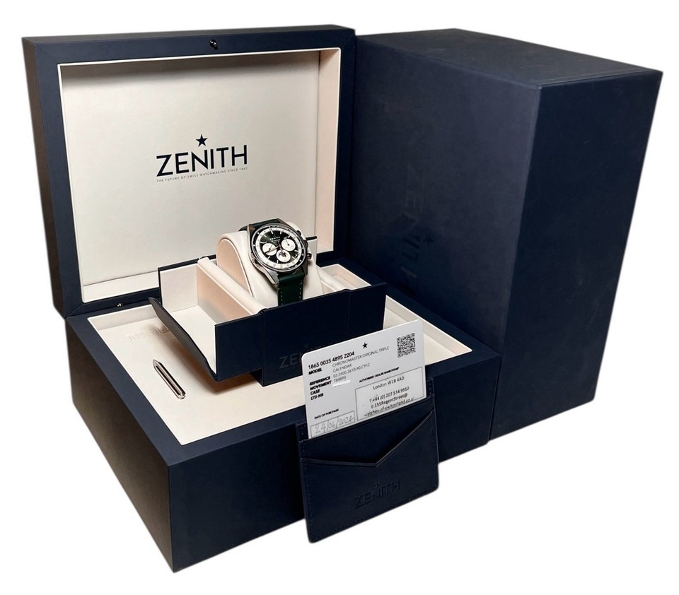 Zenith Chronomaster Stainless Steel Green Dial 38mm Automatic Mens 03. ...