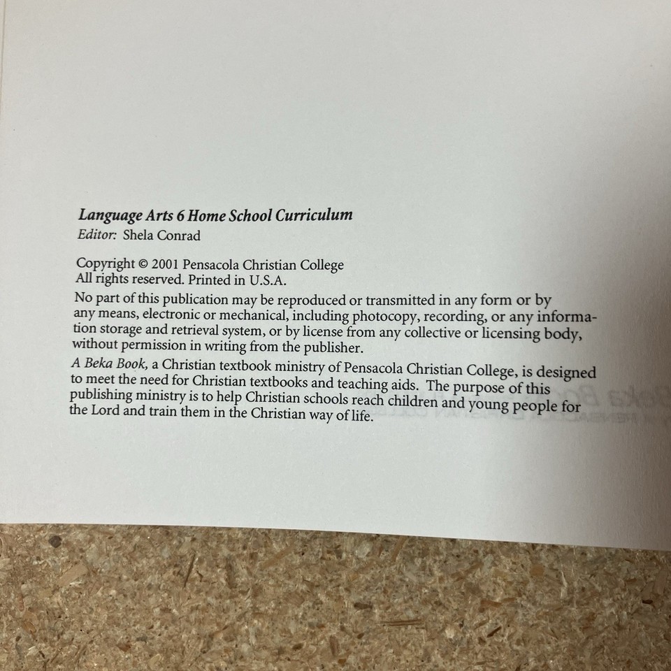 Abeka Book Homeschool Language Arts 6 Curriculum/Lesson Plans 6th Grade ...