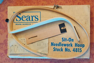 SEARS OVAL 22 X 12 Hoop Needlework Quilt SIT ON WOOD Frame BOX 4815 ...