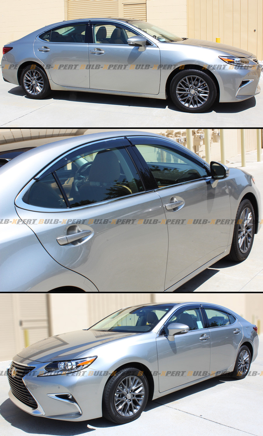 FOR 2013-18 LEXUS ES300 ES350H VIP CLIP-ON SMOKE TINTED WINDOW VISOR ...