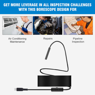 5M 8LED IOS Plug and Play Borescope Endoscope Inspection Camera for ...
