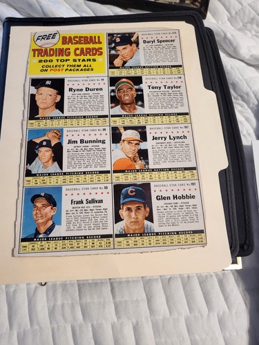 1961 Post Cereal Baseball 7 card uncut sheet including HOF Senator Jim ...