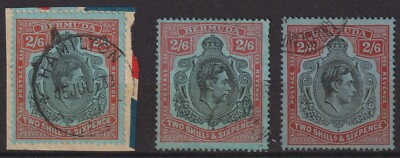 BERMUDA: (19215) KG6 2/6D PRINTINGS stamp/cancel | eBay