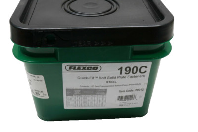 FLEXCO 190C 20013 QUICK-FIT BOLT SOLID PLATE FASTENERS STEEL (PACK OF ...