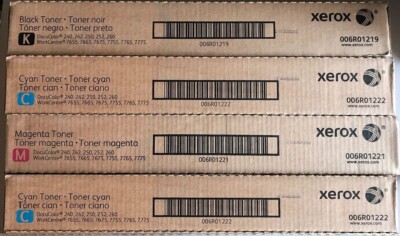 Set of 4 Genuine Sealed Xerox 006R01219 006R01221 006R01222 Toners NO ...