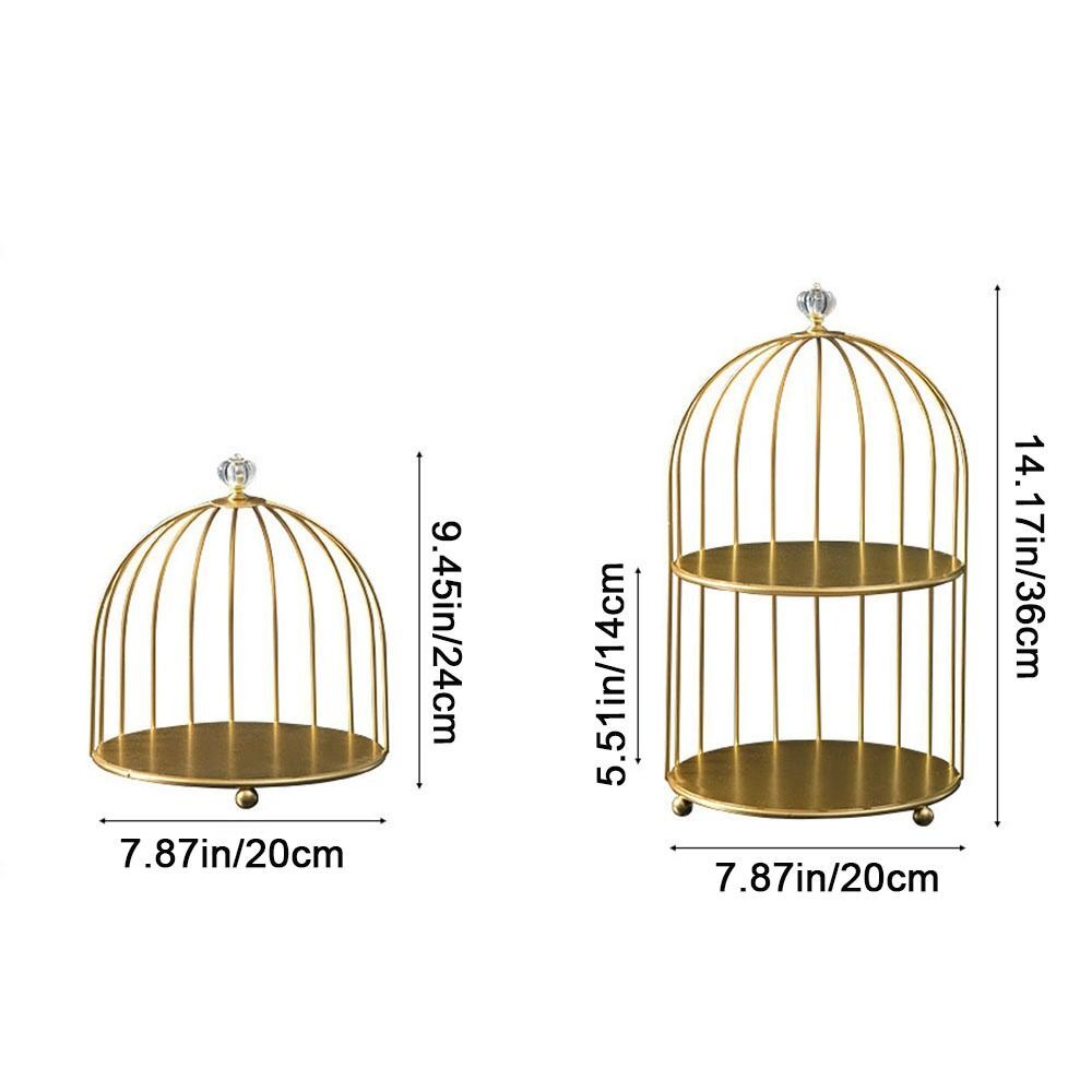Nordic Style Bird Cage Rack Gold Skin Care Products Finishing Rack ...