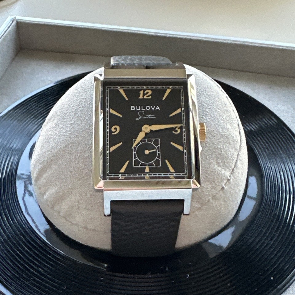 Bulova Men's Classic Frank Sinatra Quartz Gray Silver Leather Watch 30 ...