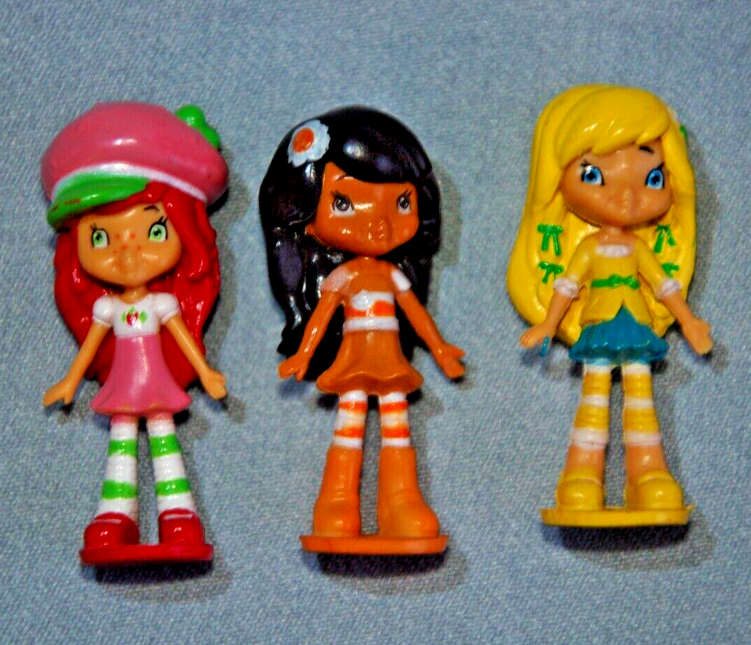 Set of 4 Strawberry Shortcake Dolls 2" mini dolls Figurines lot ...