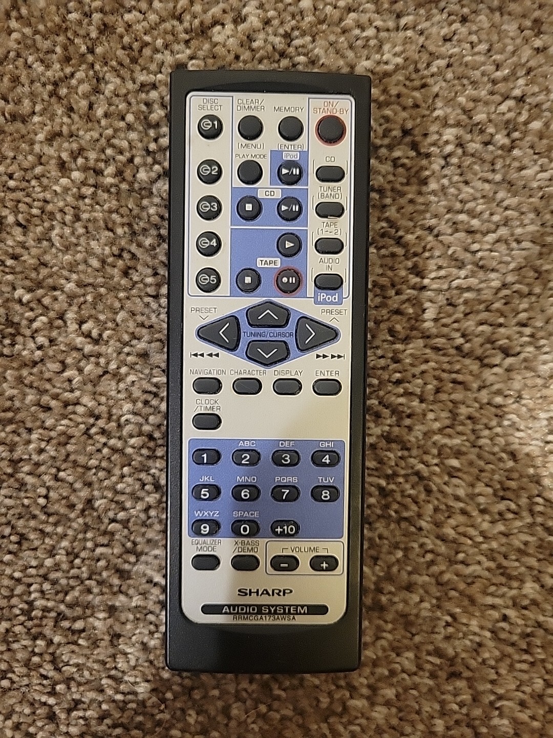 Sharp RRMCGA173AWSA Audio System Remote Control for Cddk890n Cddk891n ...