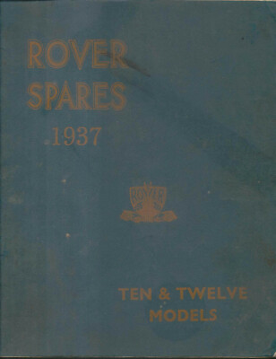 Rover P2 10 & 12 1937 Original Factory issued illustrated Spare Parts ...