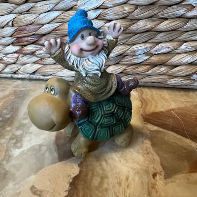 Gnome & Turtle Figurine | eBay