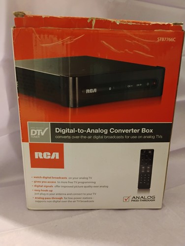 RCA Digital To Analog TV Converter Box w/ Remote STB7766C New Old Stock ...